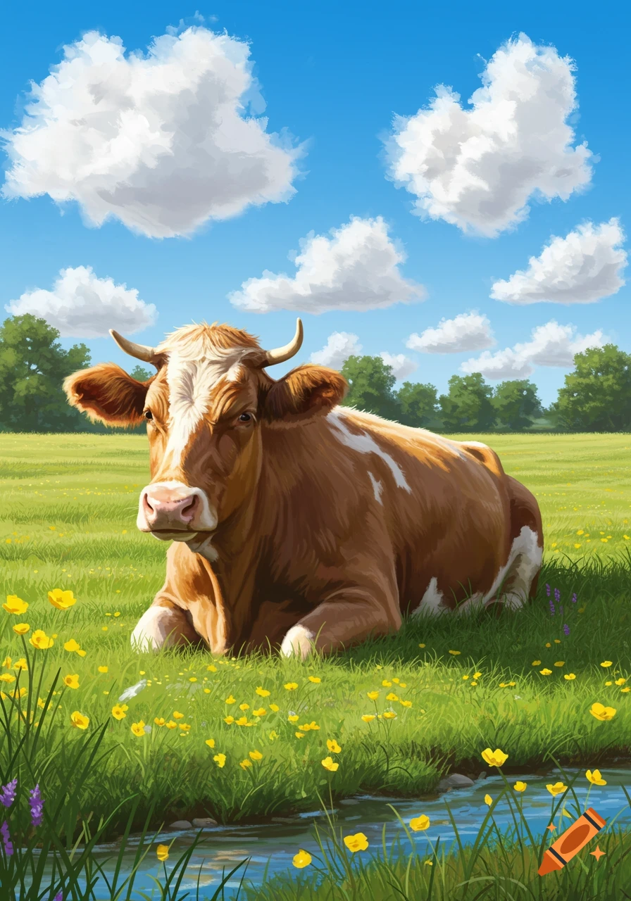 A surreal pig-cow hybrid with a pig's head and udders, and a cow's body ...