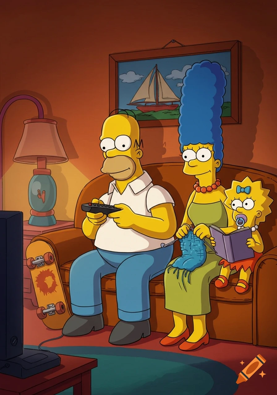 Cartoon of Homer Simpson smoking a cigarette on a couch next to a jar ...