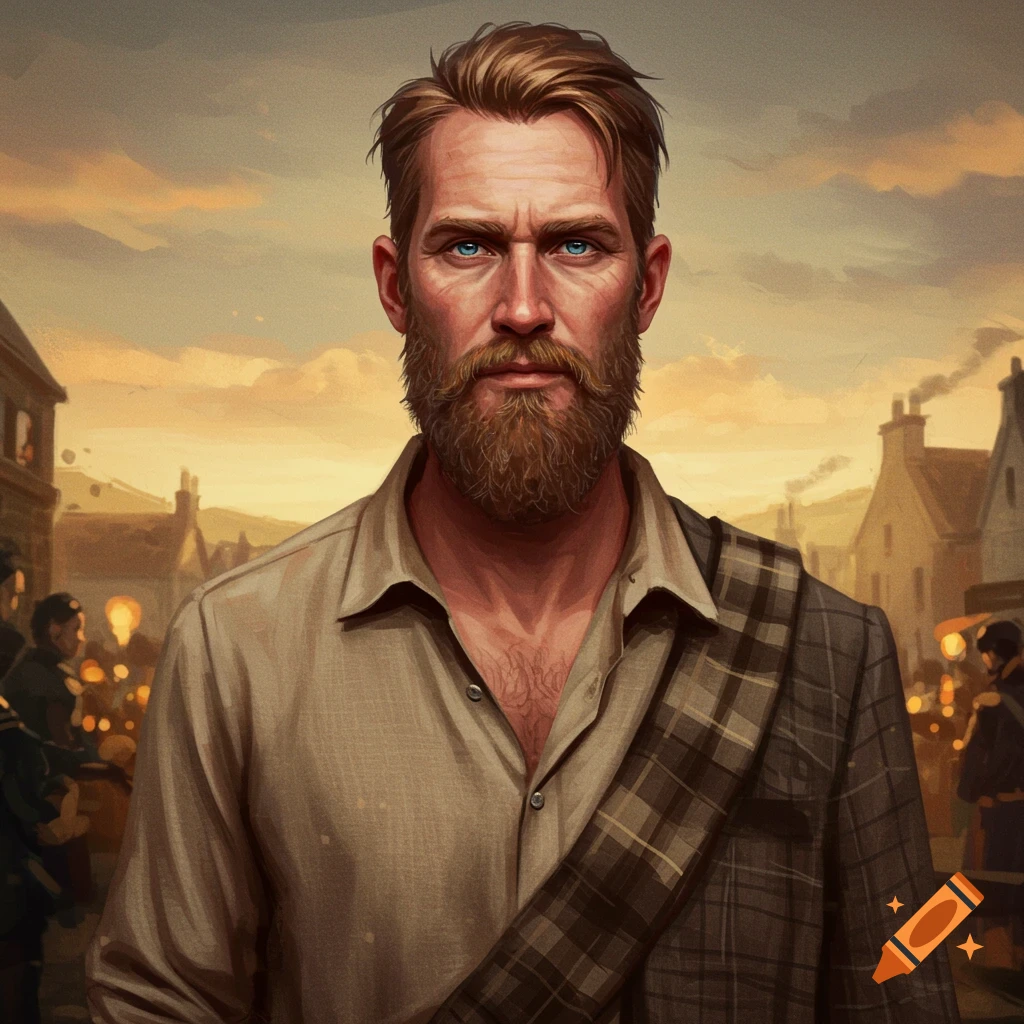 Fantasy artwork of a redhead dwarf gyrocopter pilot on Craiyon