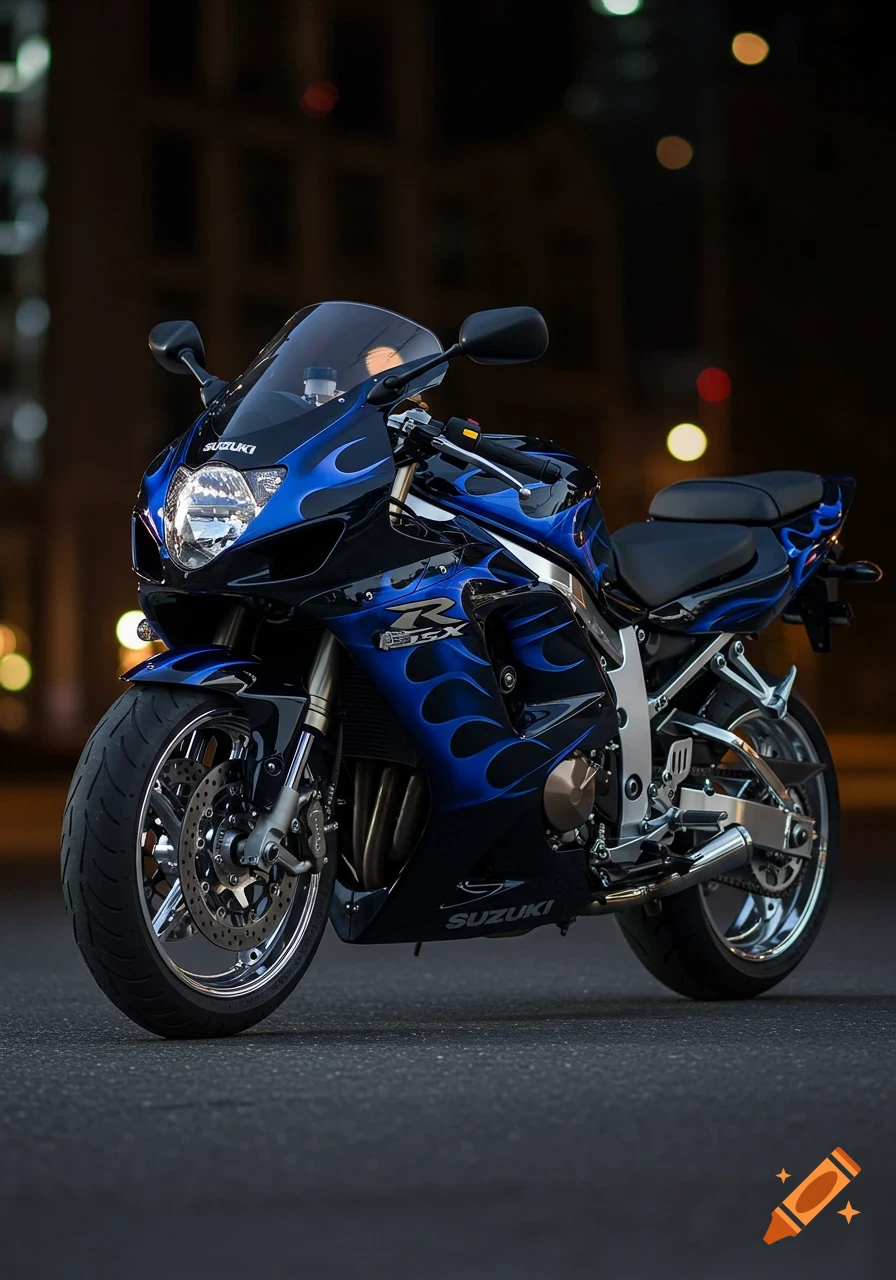 Photorealistic metallic black and grey Suzuki GSR 600 motorcycle with ...