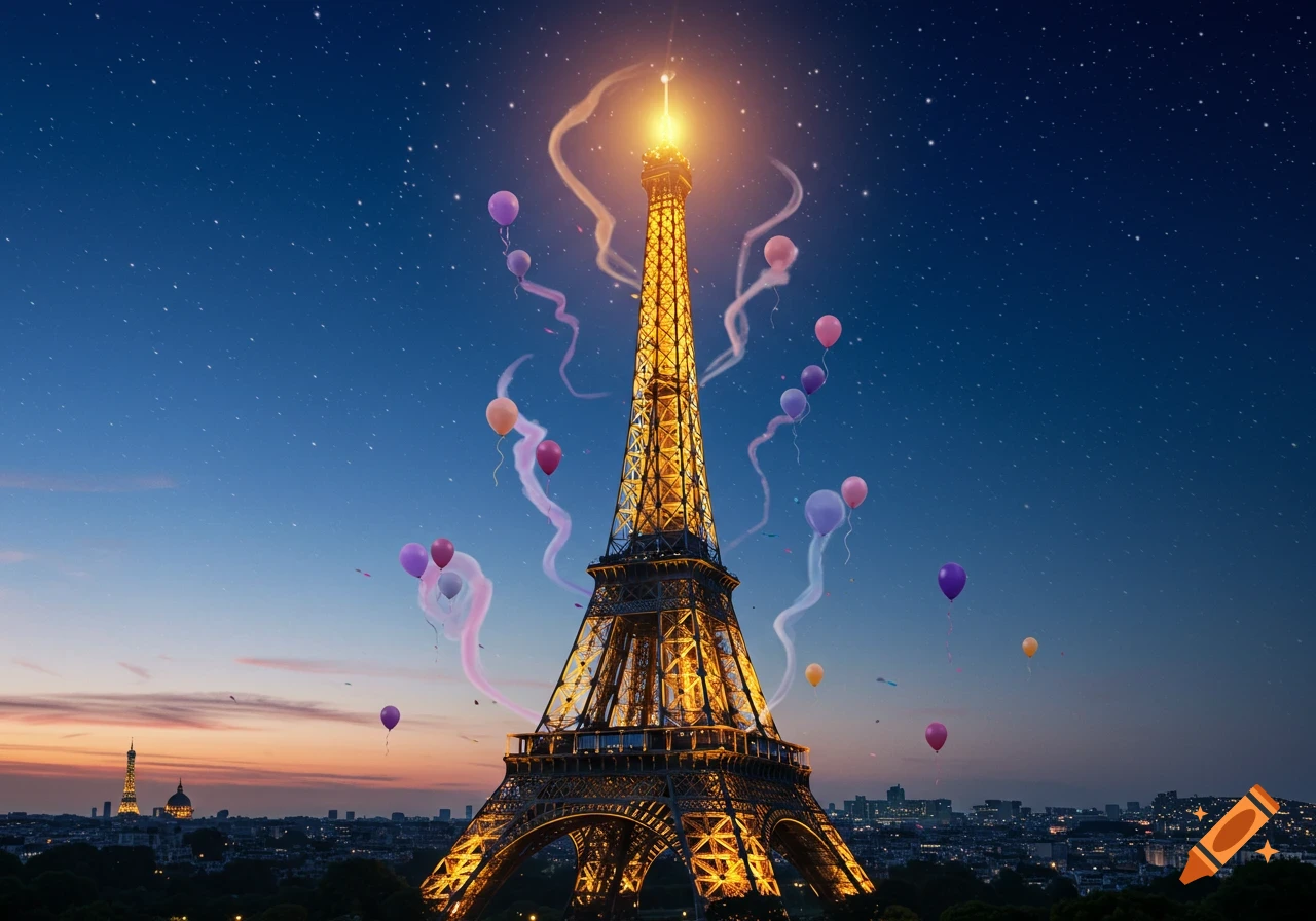 Colorful fireworks light up a city skyline at night, with a crowd below ...