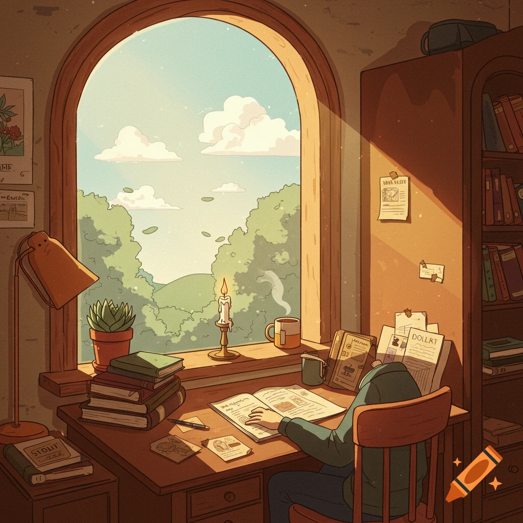 A sun-drenched art studio with multiple easels, abstract paintings ...