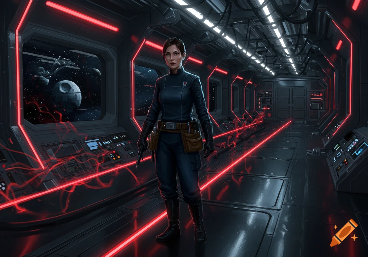 Animated woman with dark brown hair and red streaks in Star Wars The ...