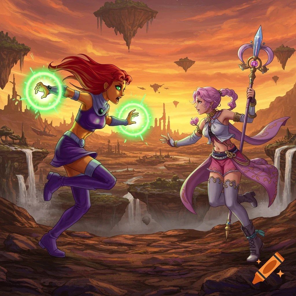 Starfire and Vanille face off with powers in a vibrant fantasy ...