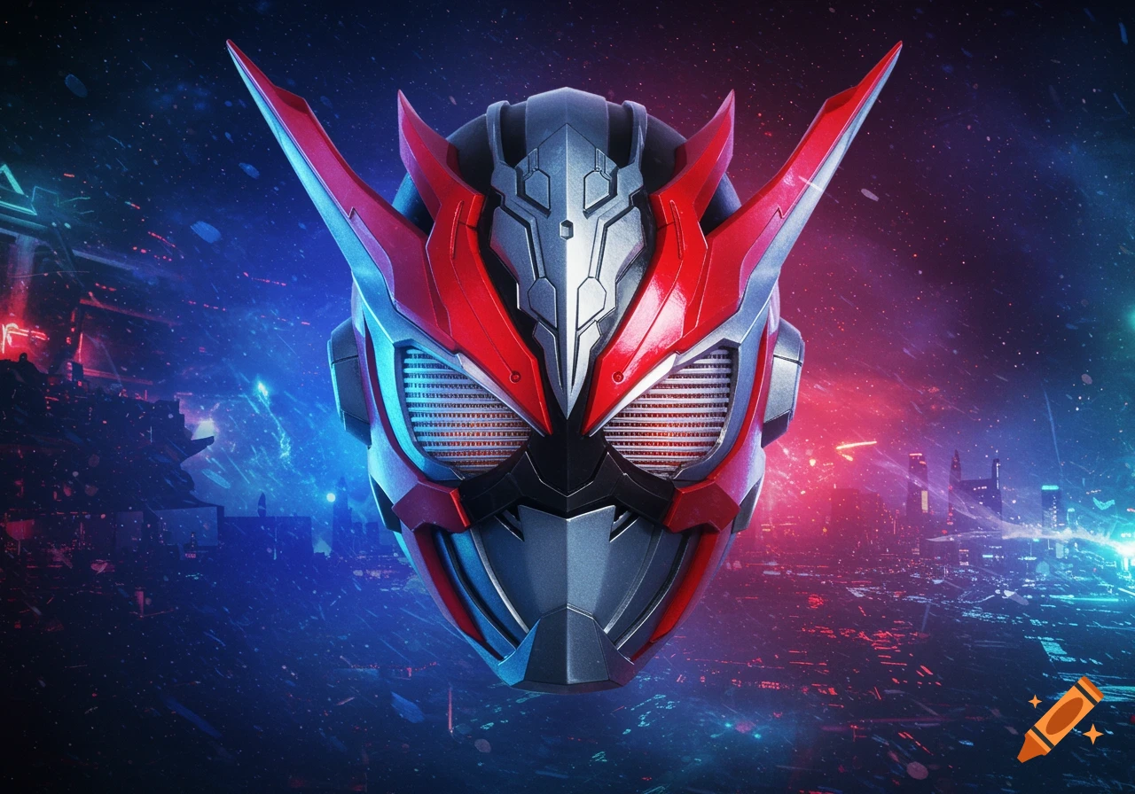 Power Rangers Helmet Red Squid themed on Craiyon