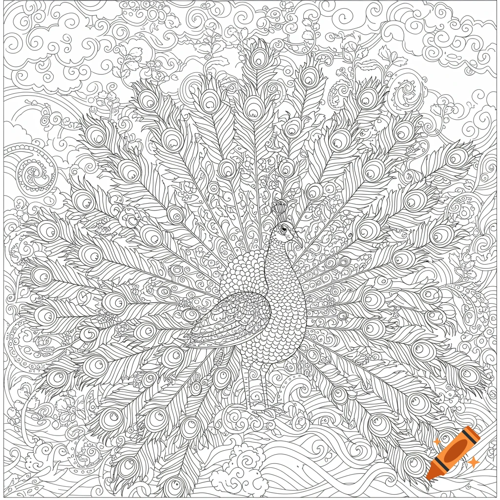 Black and white flower coloring page with clean line art on white ...