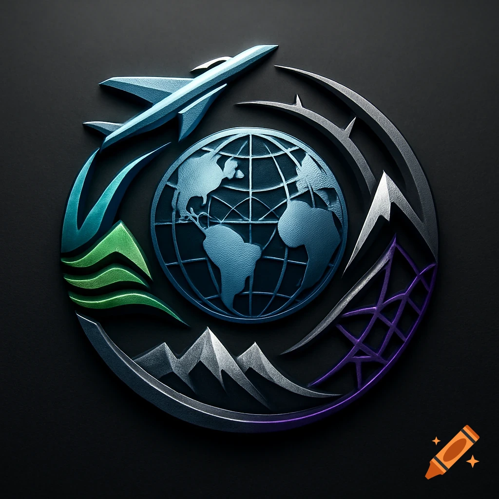 Metallic circular logo with a silver starling bird, gold border, dark ...