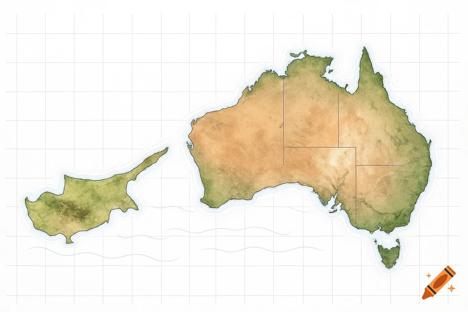 Fantasy Map of a Jungle and Desert Continent created on Craiyon