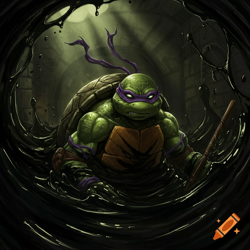 Raphael from TMNT, depicted as a muscular pit fighter with spiked armor ...