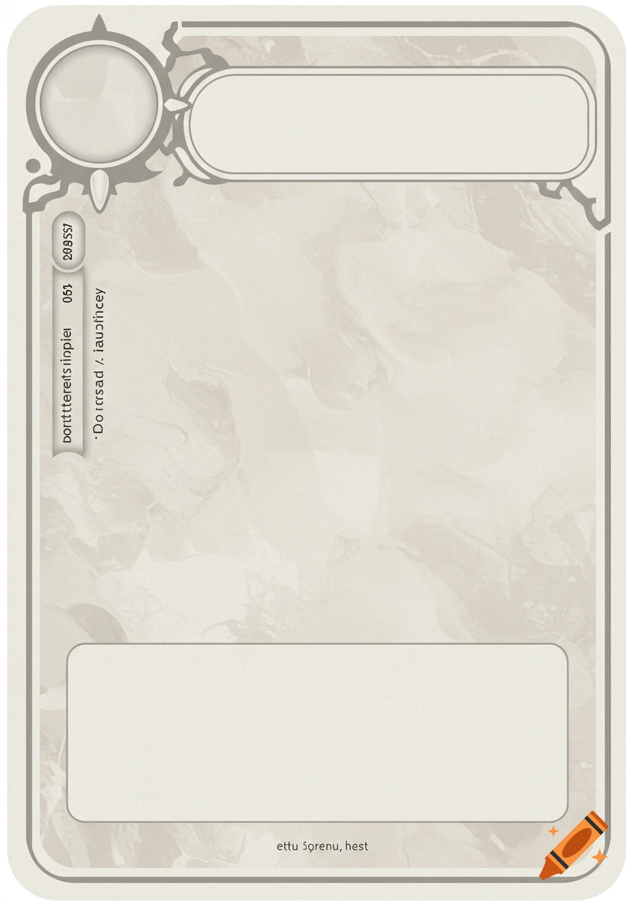 A blank beige and grey game card template with decorative borders and ...