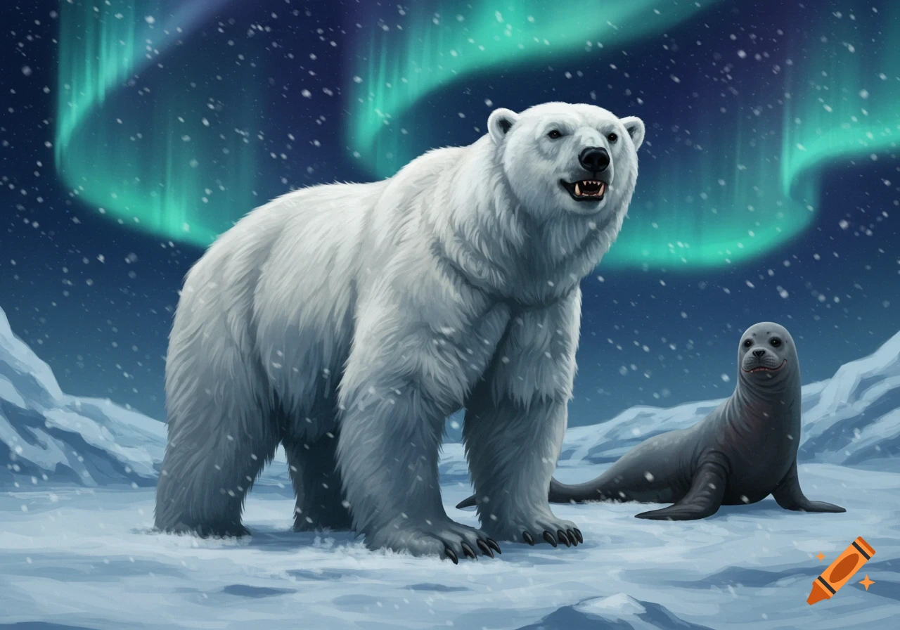 Scrat the squirrel flees with ice crystals from a tank in a snowy ...