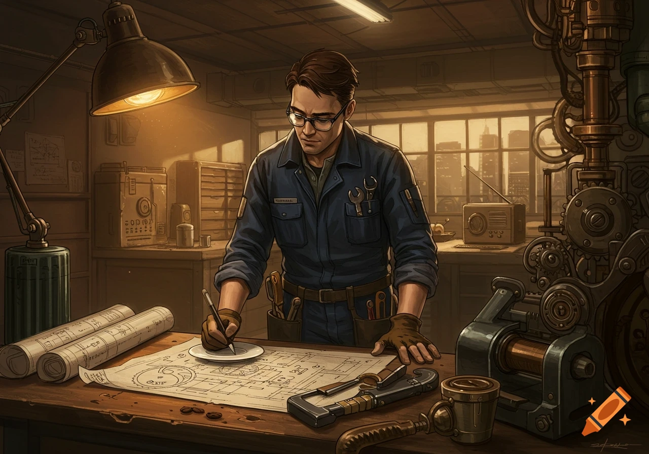 An open old technical report book with mechanical diagrams and ...