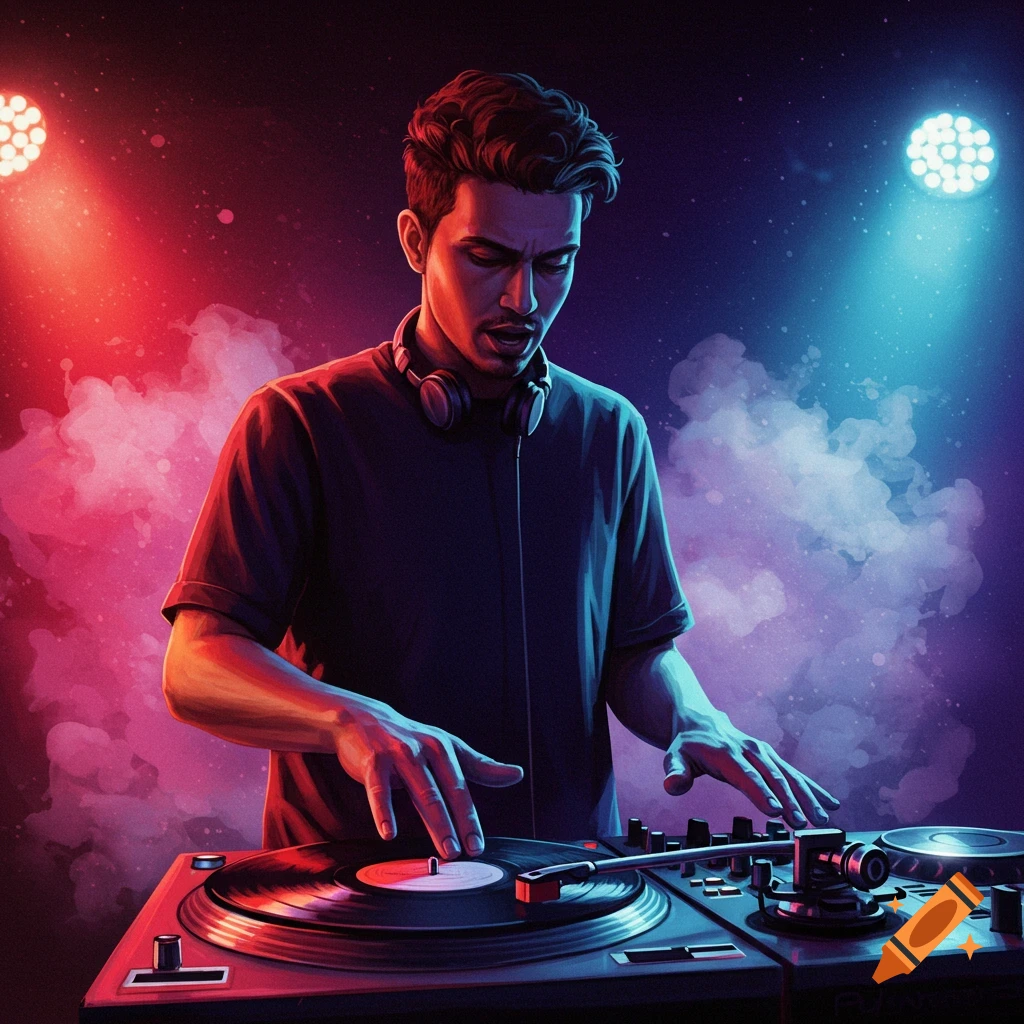 Colorful music album cover on Craiyon