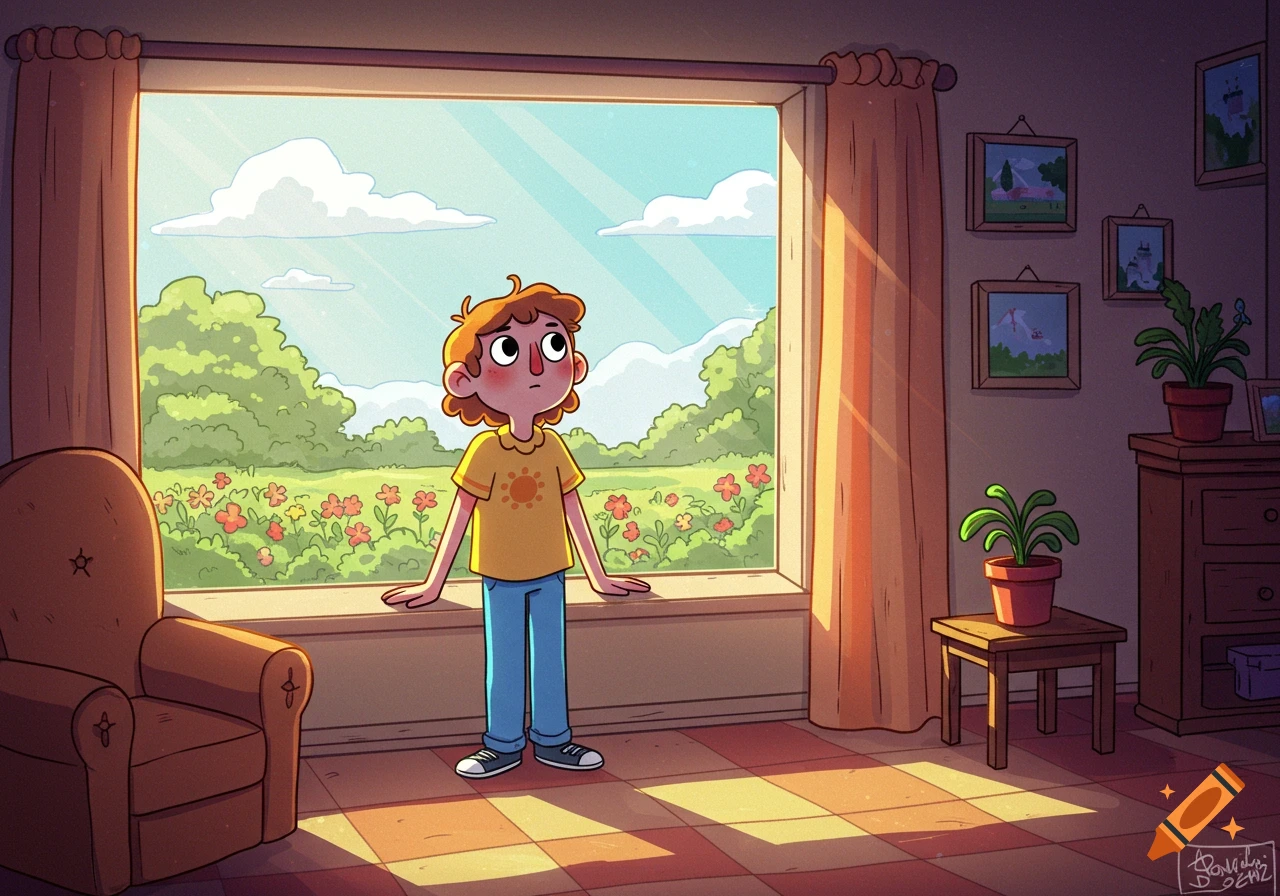 A surprised cartoon man opens his mailbox to find a letter with a heart ...