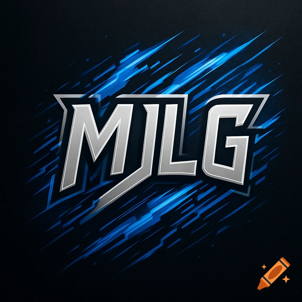 White letters MLK in a stylized candy/comic logo with blue outline ...