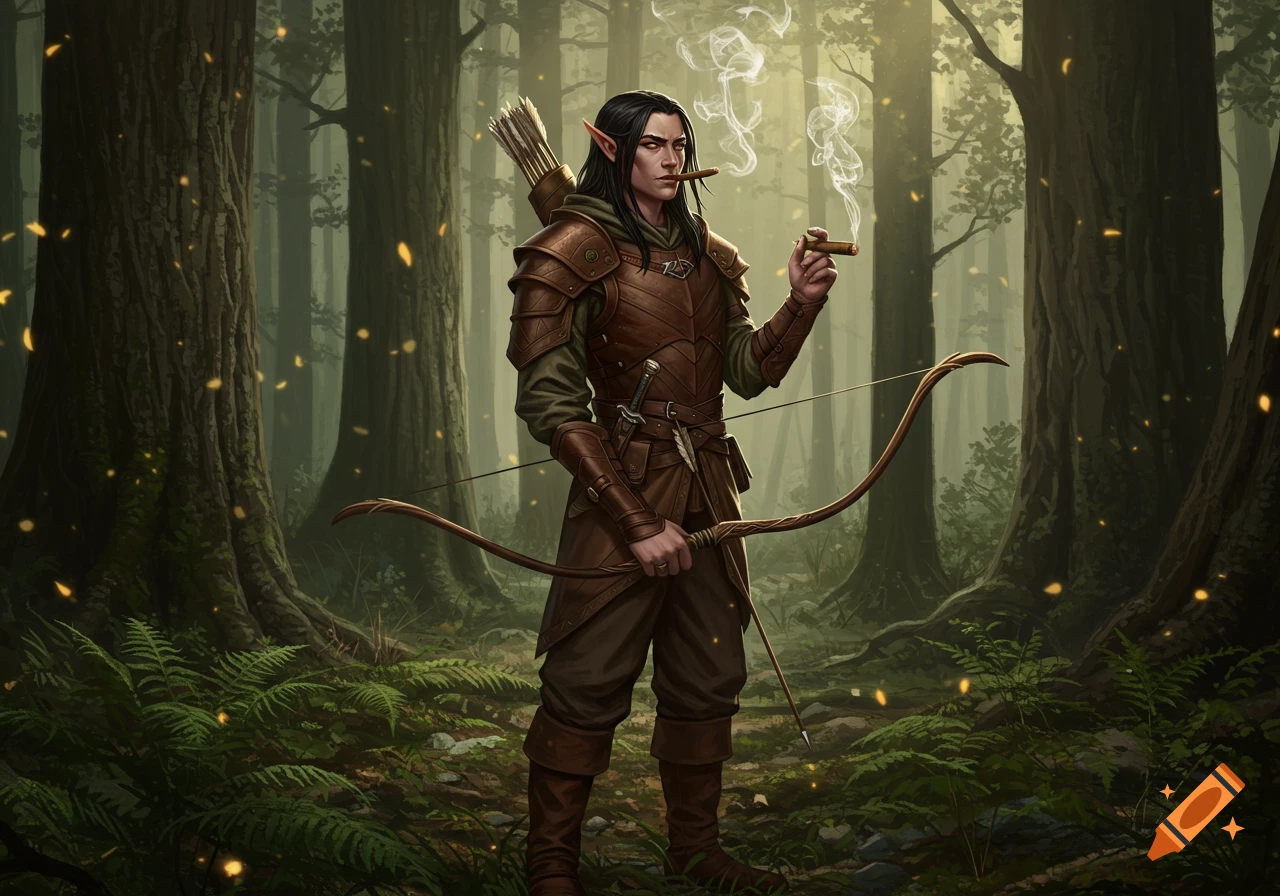 A young man with dark hair in a hooded cloak, vest, and baggy pants ...