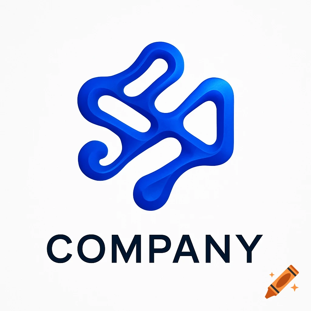 Minimalist abstract logo with a pink geometric symbol and the black ...