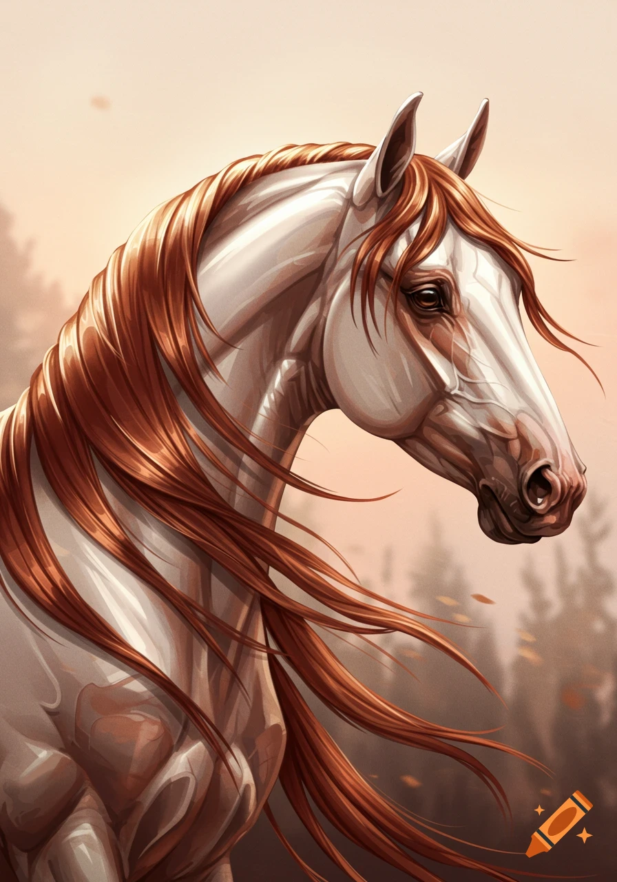 A brown horse with a white blaze stands in a wooden stable, wearing ...