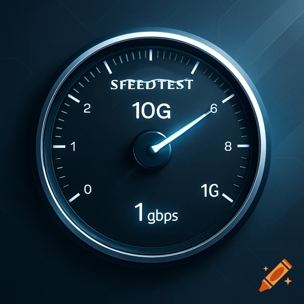 A close-up, angled shot of a red speedometer with a white needle ...