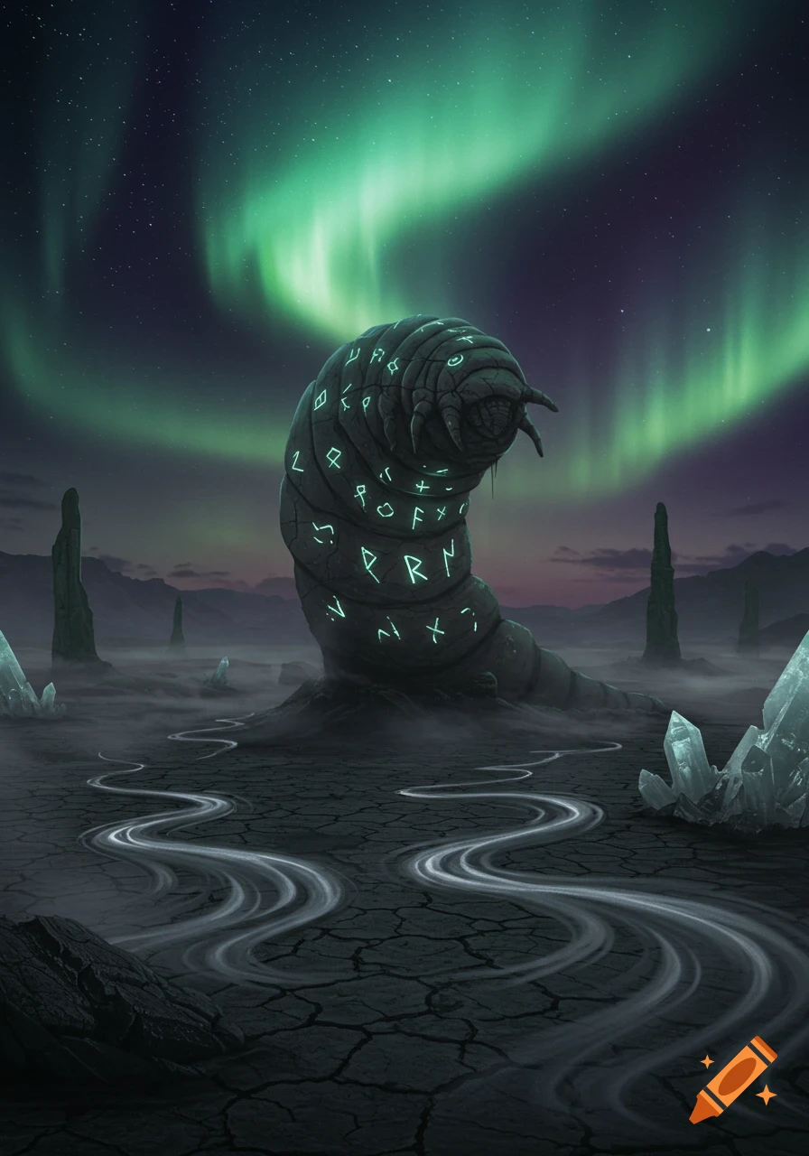 A large, glowing alien temple stands on a desolate, rocky planet under ...