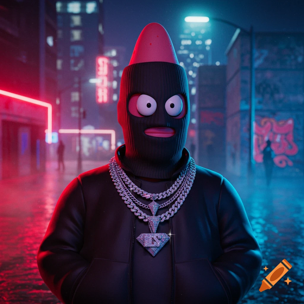 An overweight man with a pink mohawk, checkered shirt, and pink ...