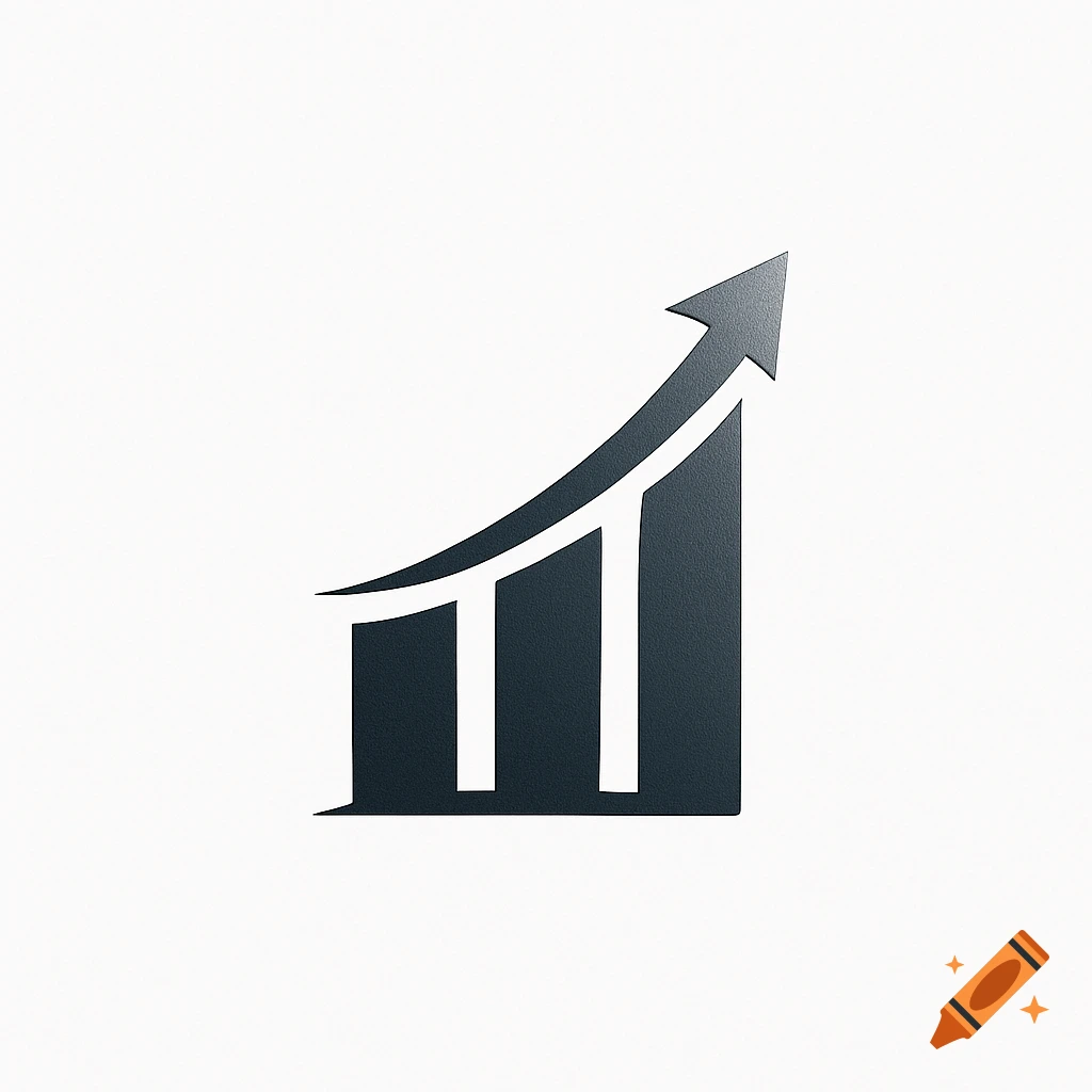 A minimalist gray figure with raised arms celebrates success in front ...