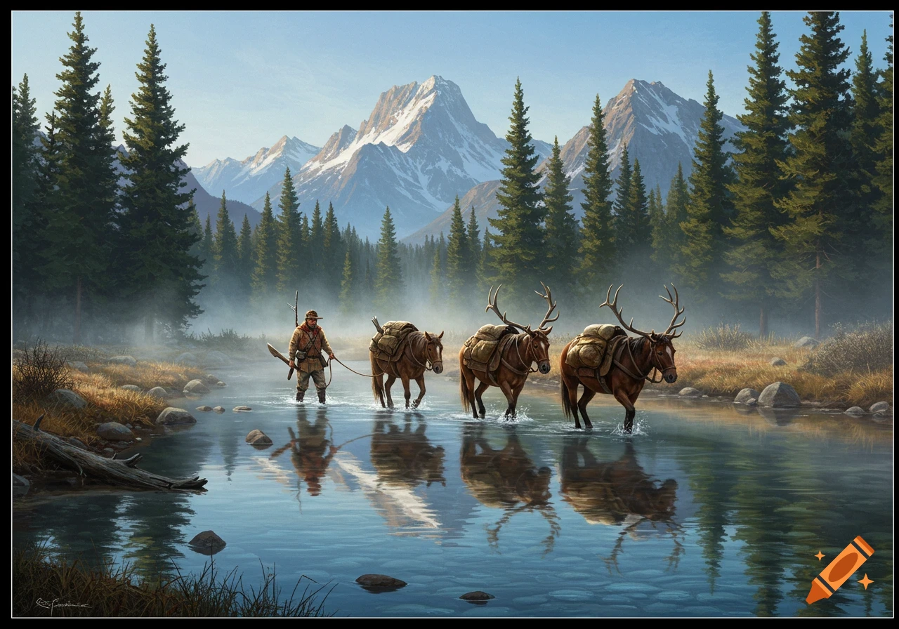 Collage of miniature landscape paintings with figures. on Craiyon