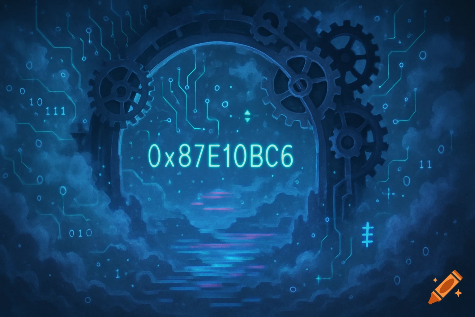 Blue+binary+background created on Craiyon