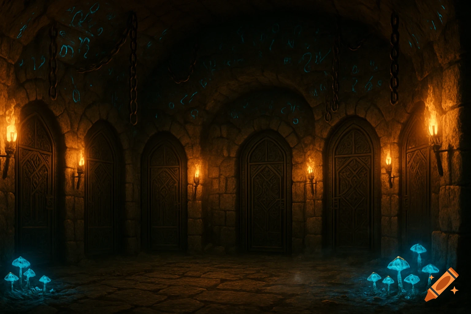 An isometric grid map of a dark, ancient stone Duergar courtroom with a ...