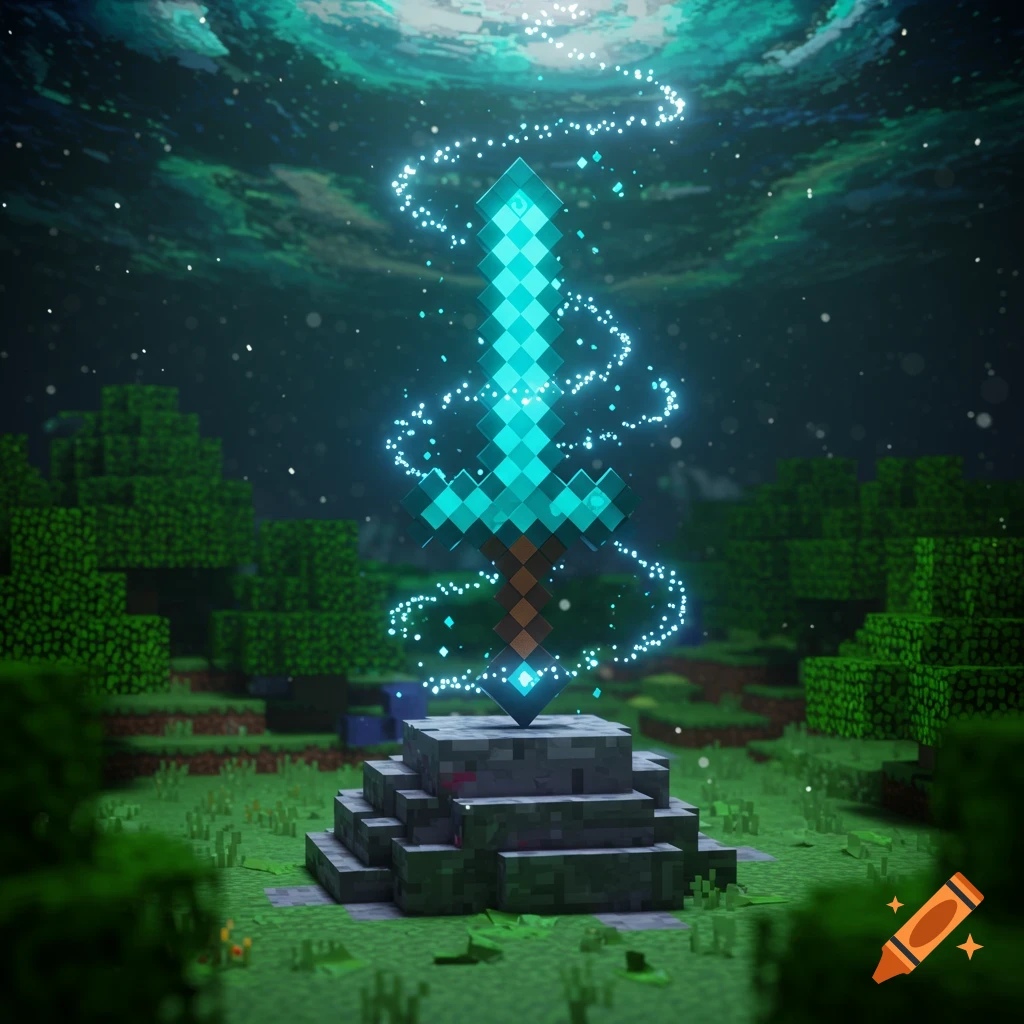 A dark, blocky Minecraft End biome with tall obsidian-like pillars ...