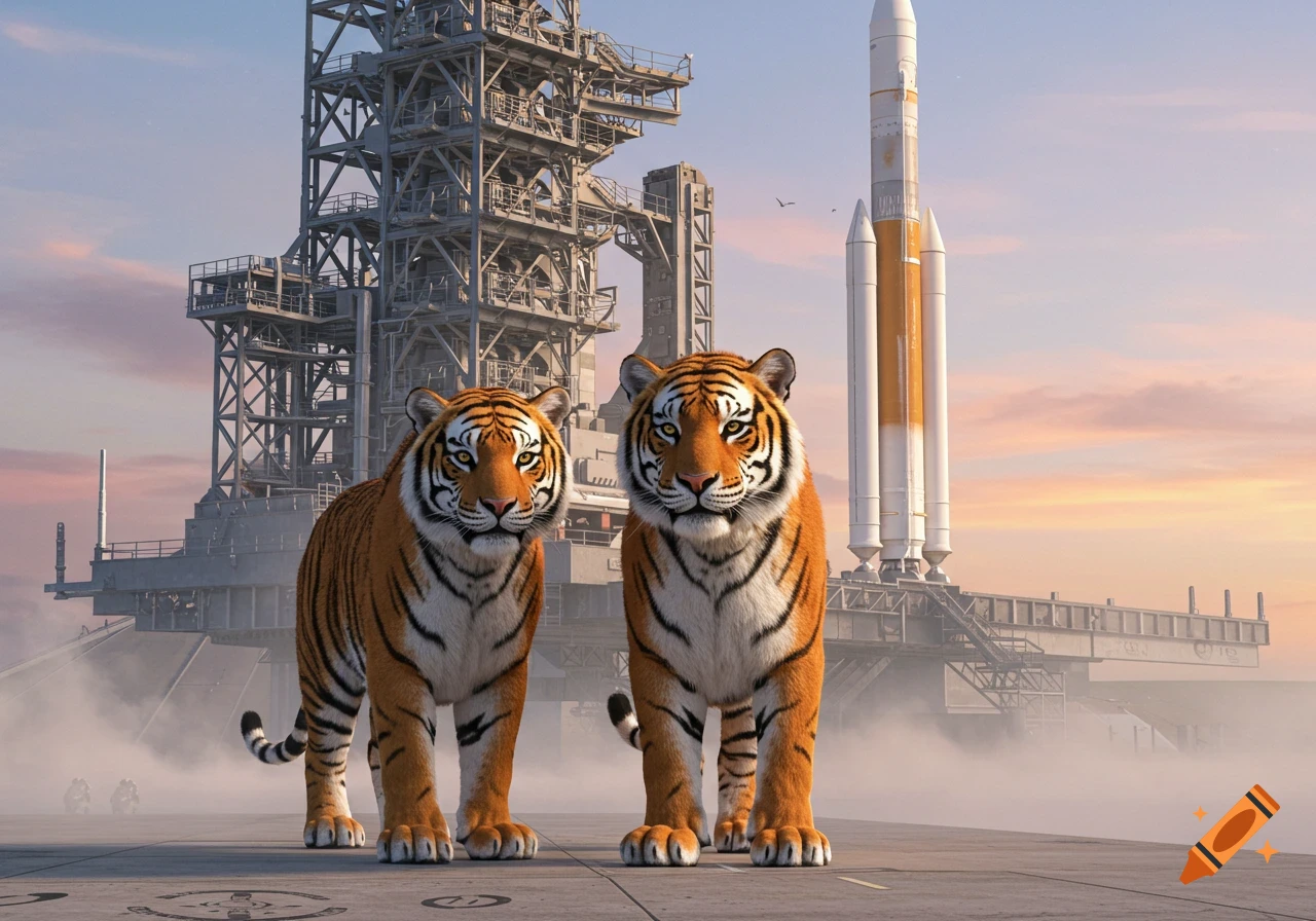 Elon Musk stands smiling in front of a large rocket on a launchpad ...