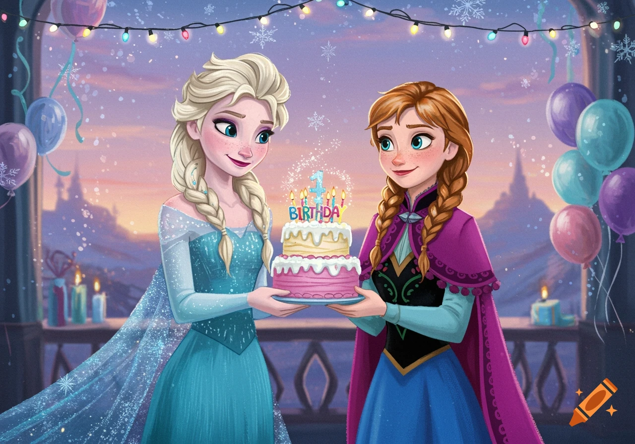 Elsa from Frozen flexes her muscular arms at a toga party with other ...