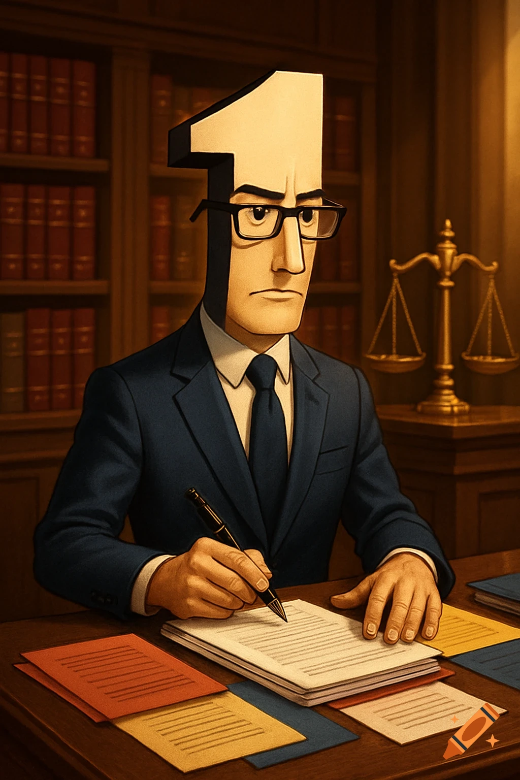 A woman in a colorful bikini stands opposite a cartoonish man in a ...