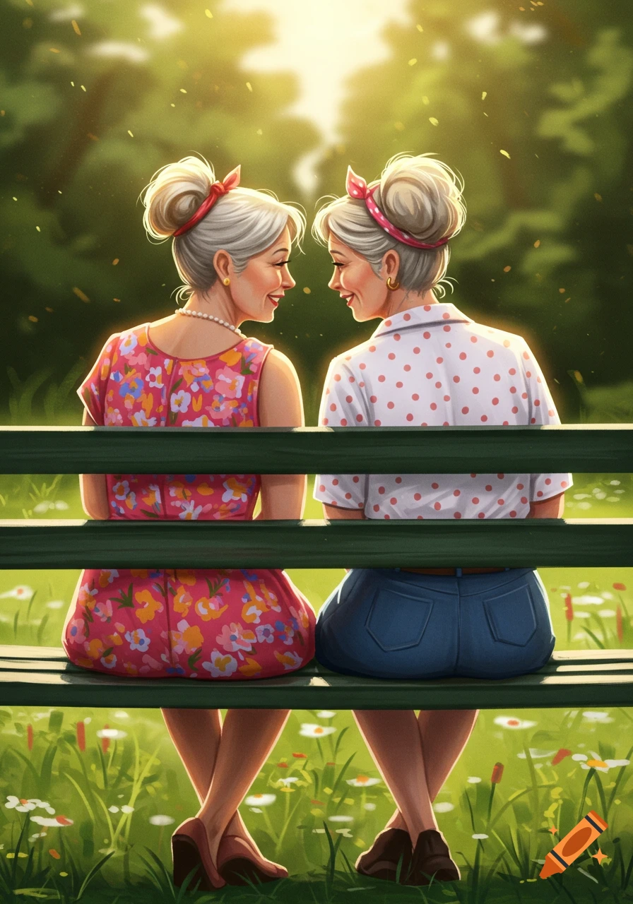 Four diverse elderly individuals laugh with joy in a vibrant, painterly ...