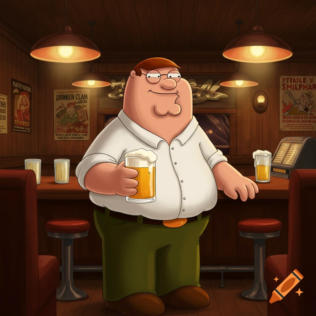 Peter Griffin from Family Guy in a red Starfleet uniform on a spaceship ...