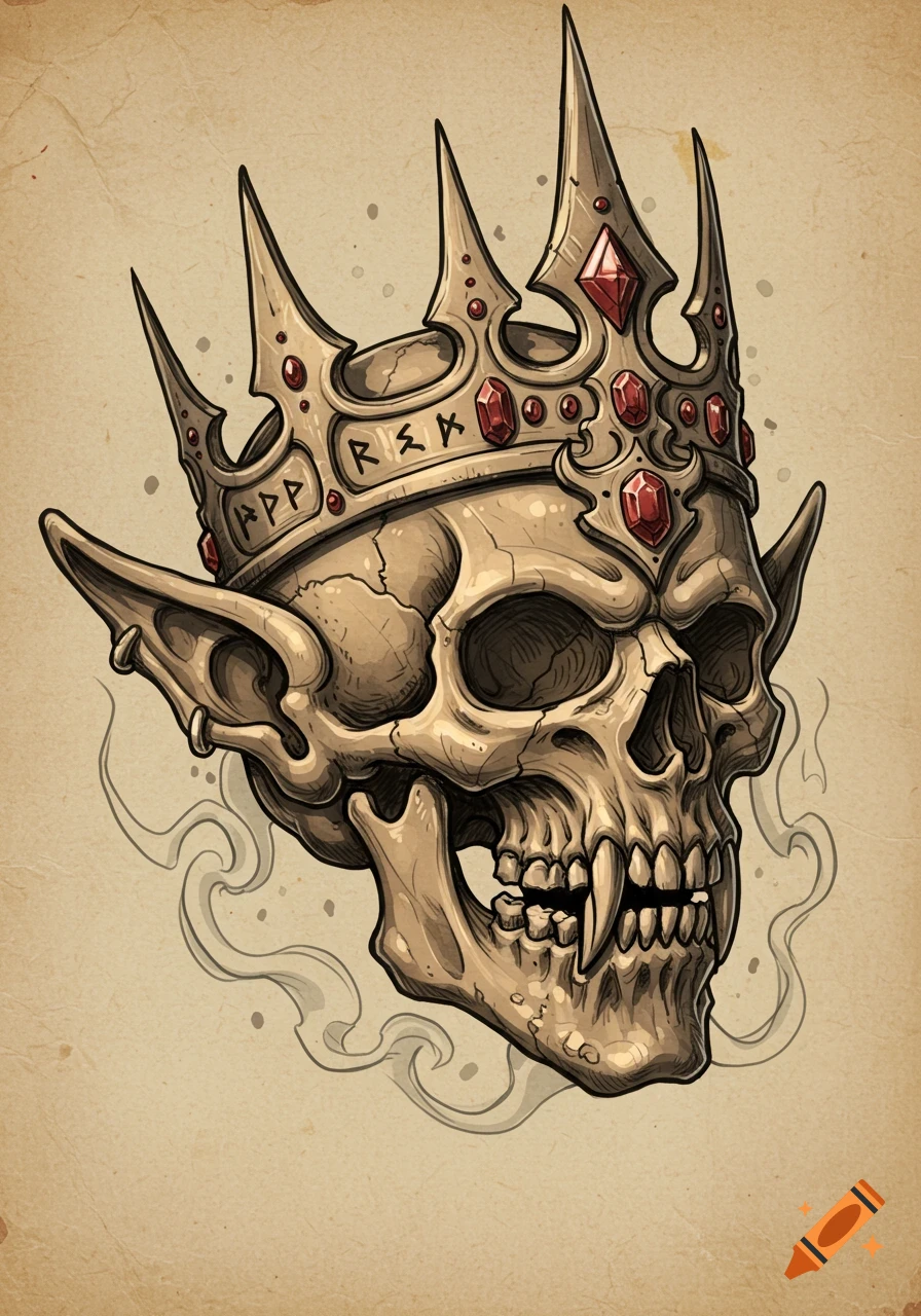 Evil+skull+drawing created on Craiyon