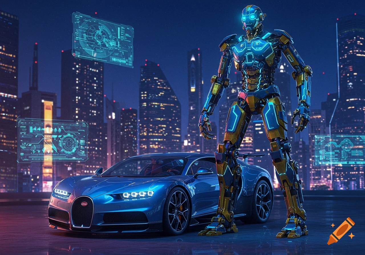 Lamborghini+standing+next+to+a+bugatti created on Craiyon