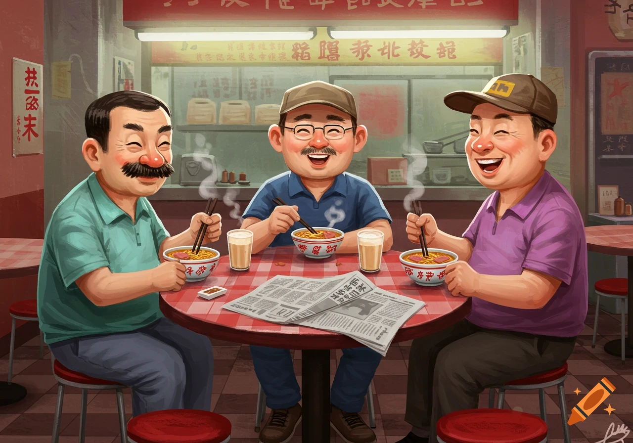 A multi-armed cartoon sushi chef prepares sushi ingredients including ...