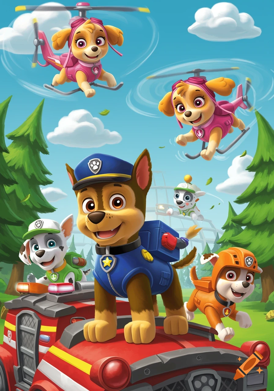 Paw+patrol+cartoon created on Craiyon