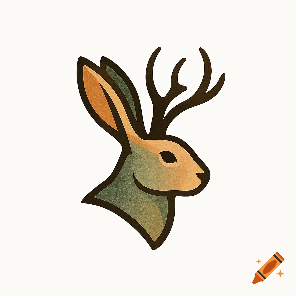 A stylized logo featuring a white rabbit silhouetted against abstract ...