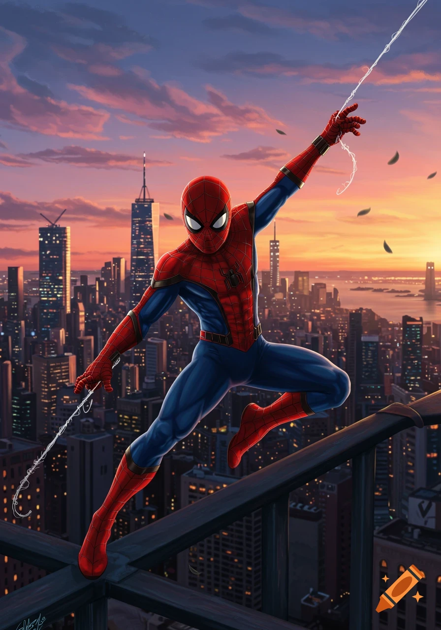 Spiderman+webbing created on Craiyon