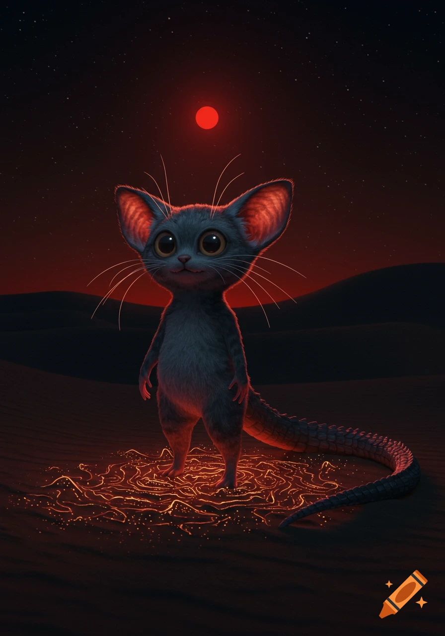 A stylized black rat with a long tail and prominent ears, highlighted ...