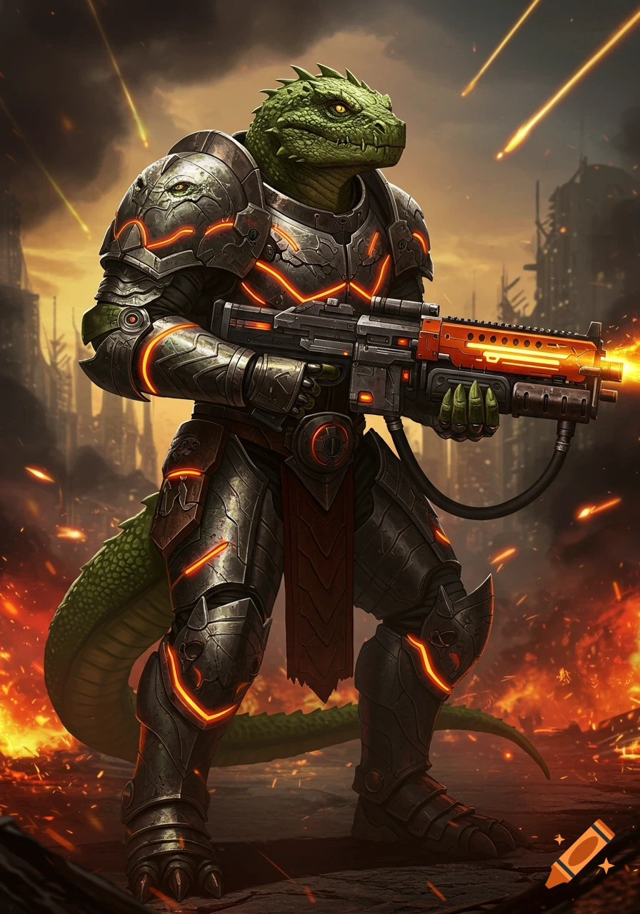 A humanoid wild boar in a grey military uniform holds a rifle in a ...