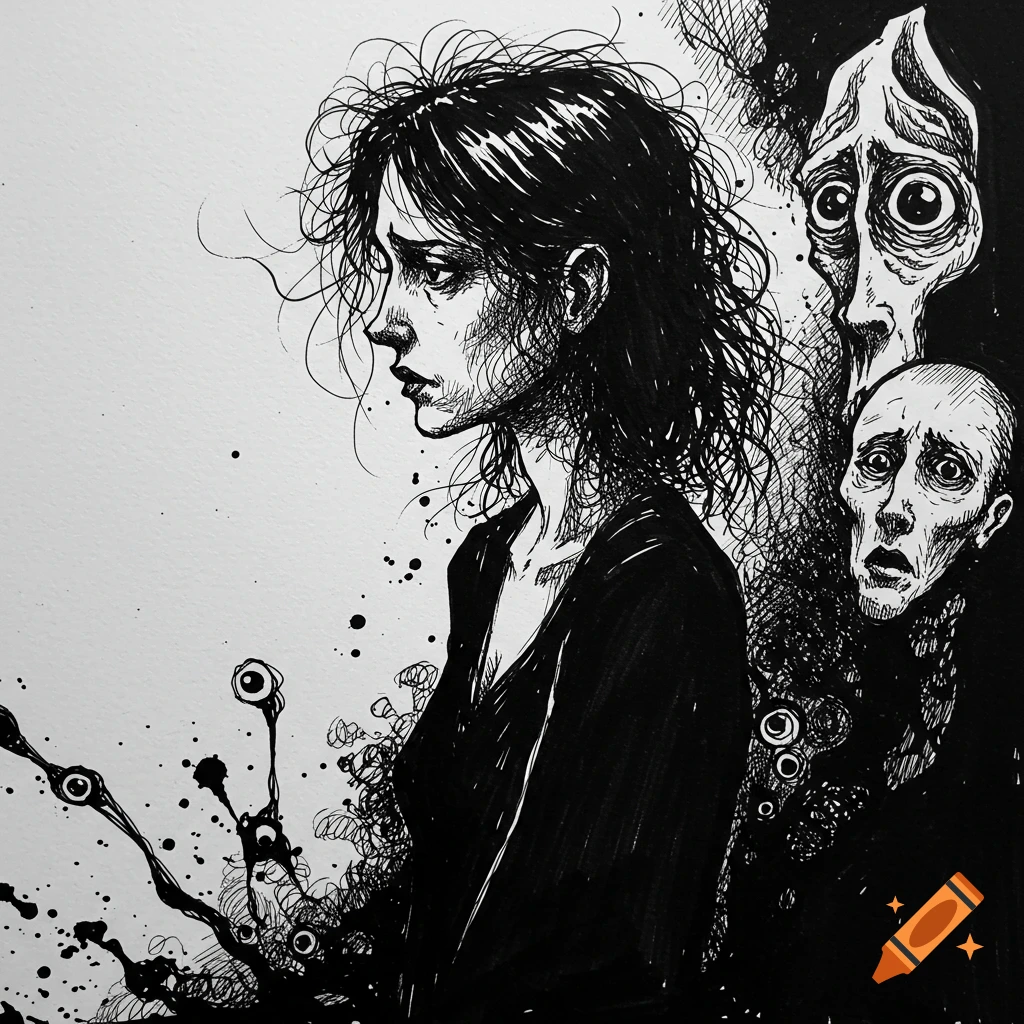 Black and white pop art illustration of a woman in a graceful yoga pose ...