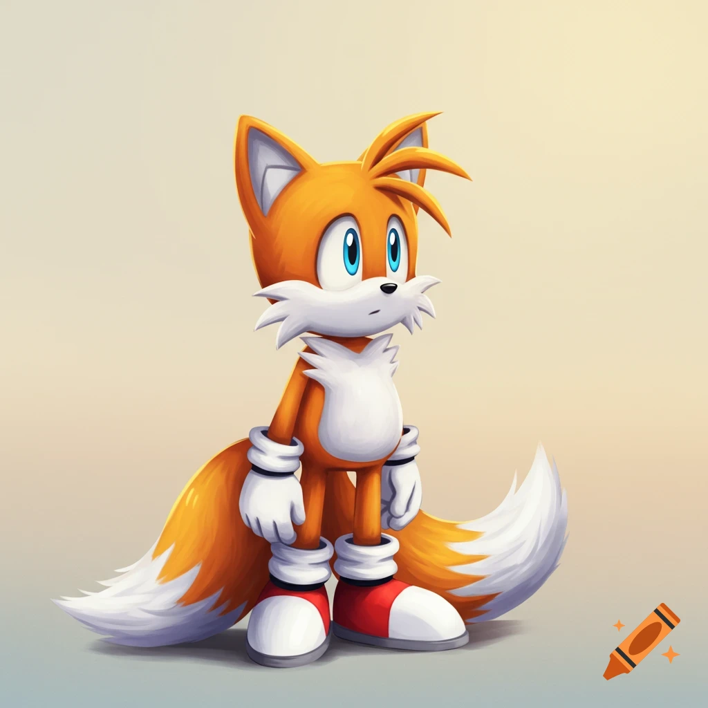 Tails, the two-tailed fox from Sonic, shivers with crossed arms and a ...