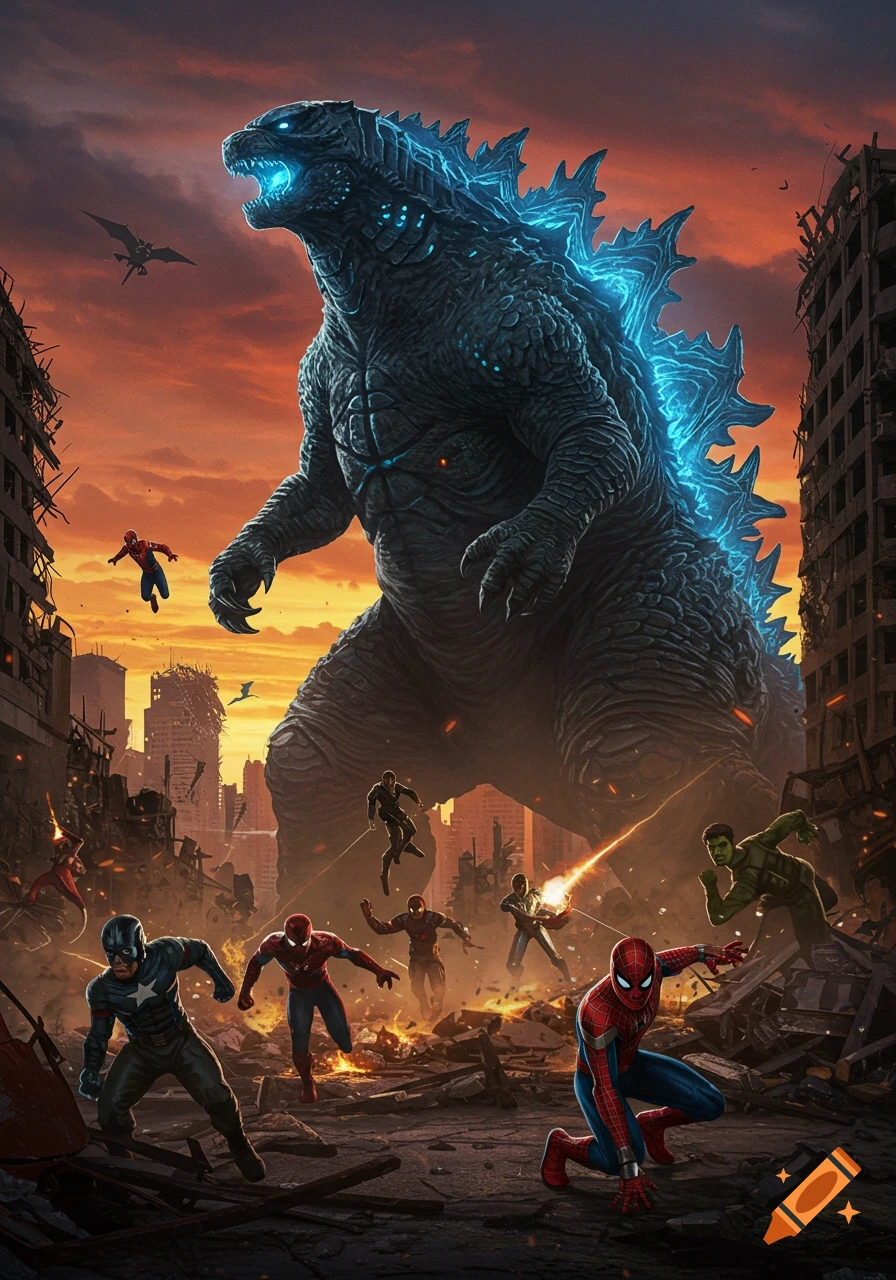 Godzilla+face+front+view created on Craiyon