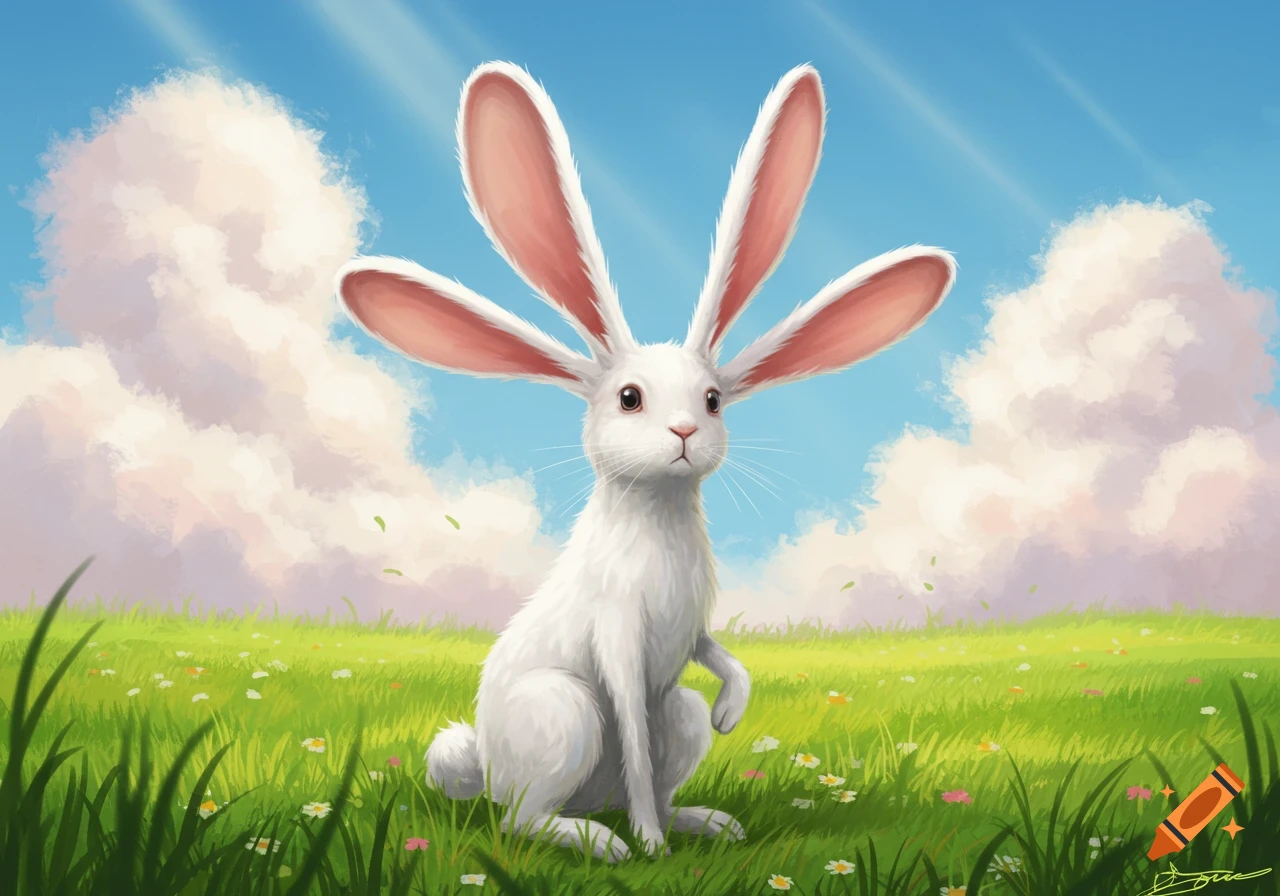 A detailed illustration of a cute brown and white rabbit peeking ...