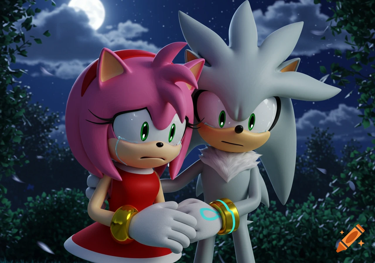 Rouge the Bat crying while being comforted by Shadow the Hedgehog under ...