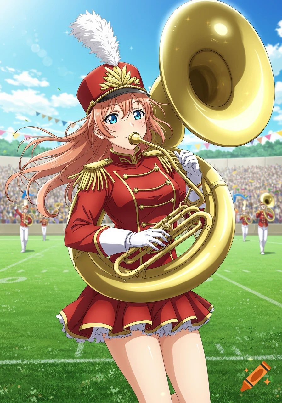 Anime+girl+sousaphone+craiyon created on Craiyon