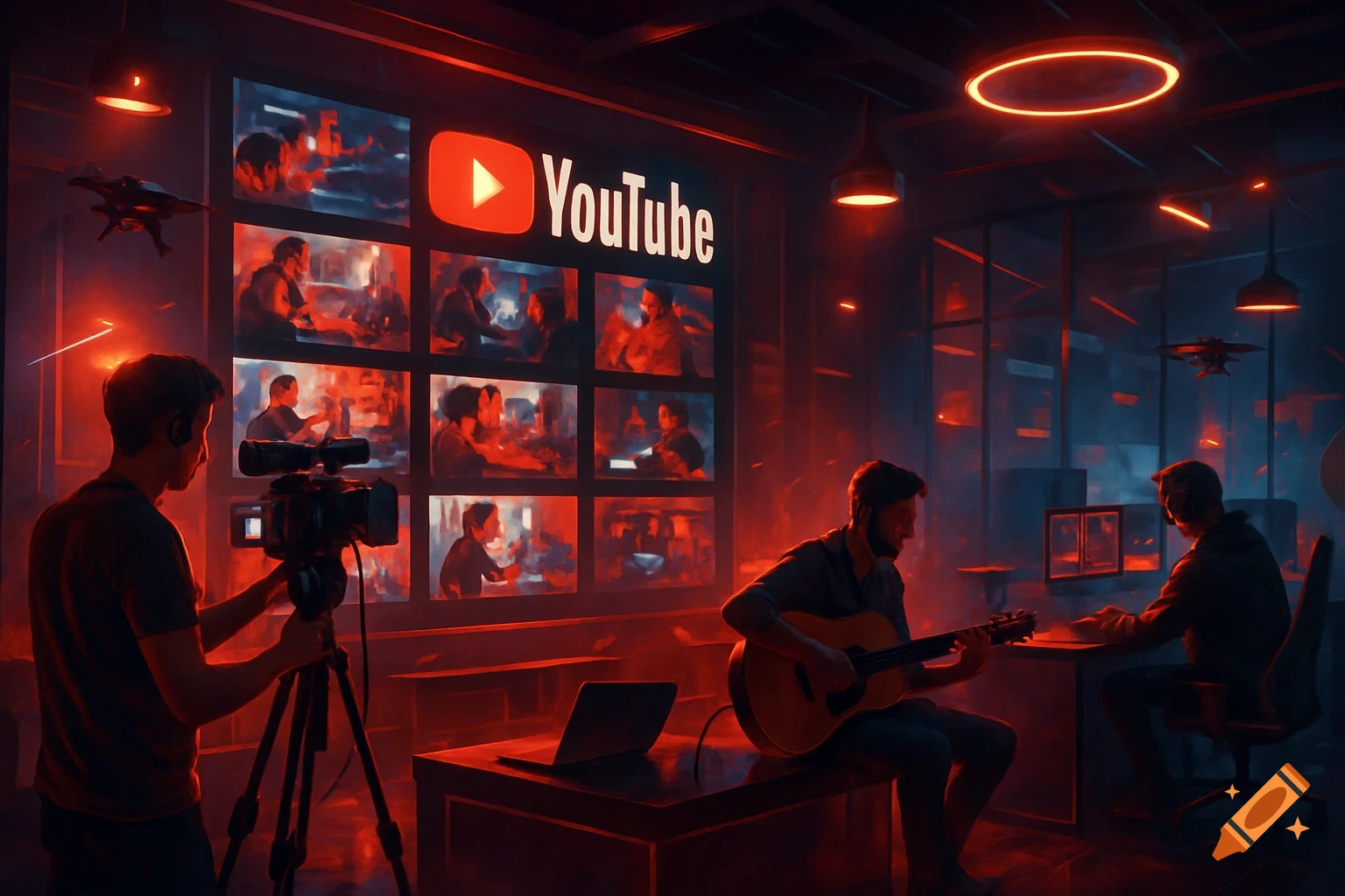 Livestreaming created on Craiyon